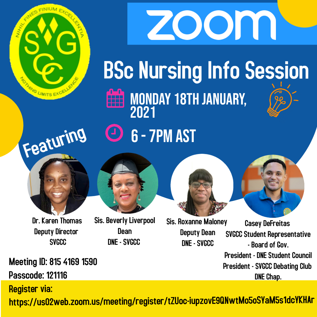 SVGCC to host Zoom session on BSc Nursing Programme - Asberth News Network