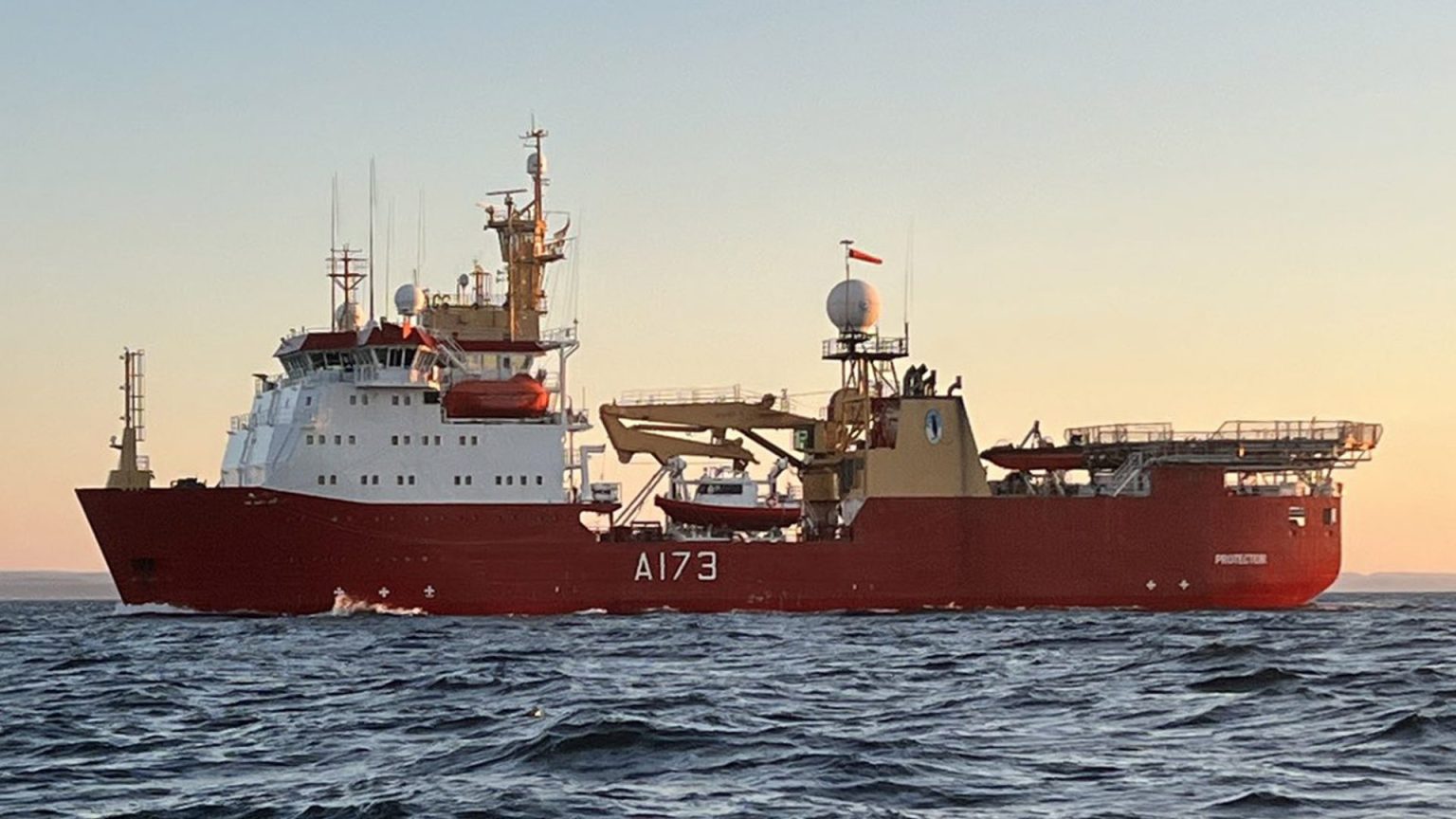 The Royal Navy’s Ship HMS Protector comes along shore SVG for routine ...