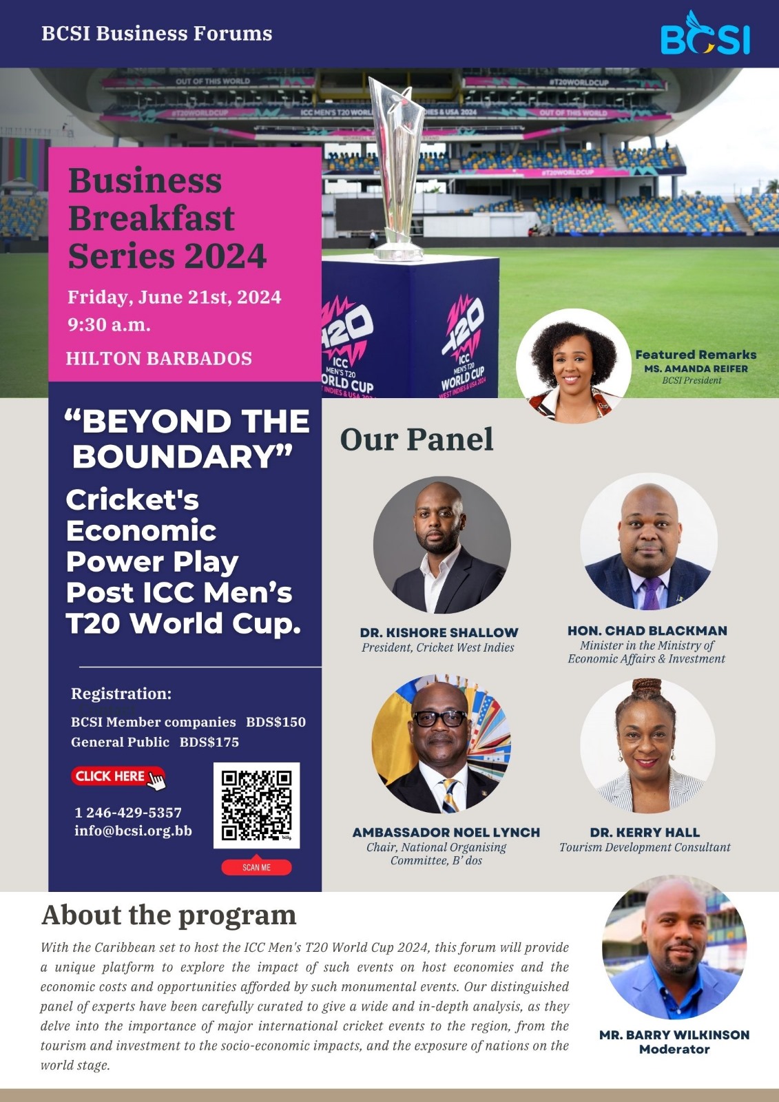 BCSI to Host Breakfast Forum on Cricket's Economic Impact Post World ...