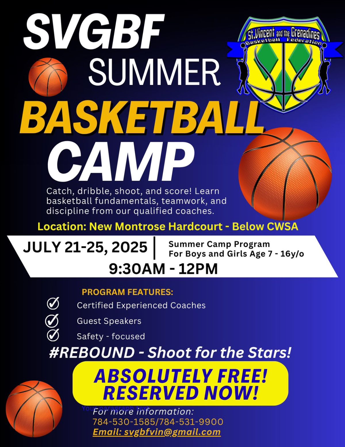 SVG Basketball Federation Launches Free Summer Camps for Youth in Three ...